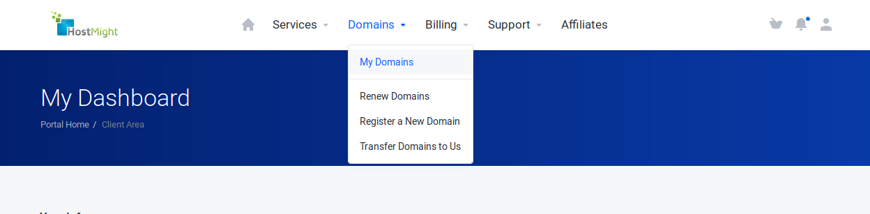 How to get the EPP code from client area? – HostMight Support